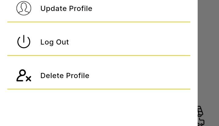 Delete profile icon screen
